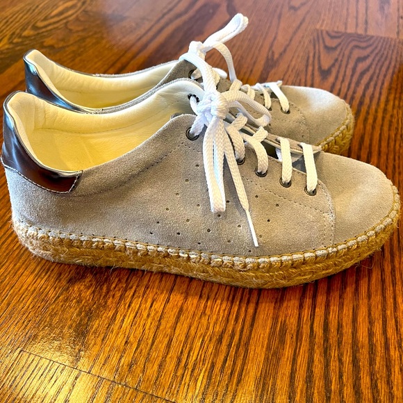 Macarena Collection | Shoes | Macarena Grey Suede Espadrille Sneaker ...